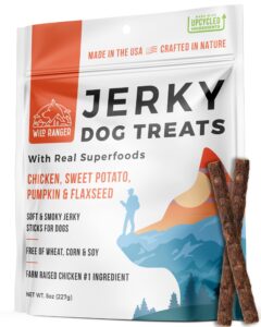 wild nature chicken jerky for dogs sticks | made in the usa only | healthy, all-natural chicken jerky dog treats | high protein, soft dog jerky treats | grain free superfoods | perfect training treats