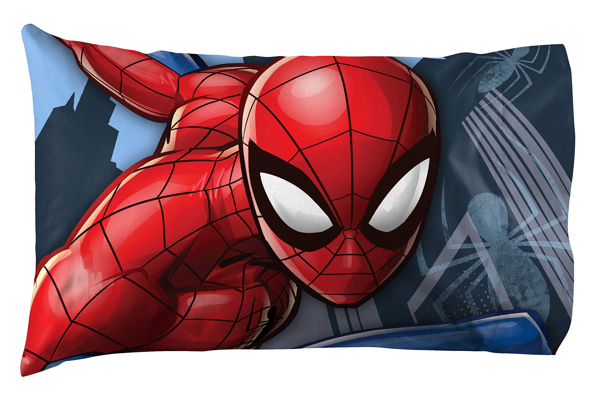 Jay Franco Marvel Spiderman Crawl Full Sheet Set - 4 Piece Set Super Soft and Cozy Kid’s Bedding - Fade Resistant Microfiber Sheets (Official Marvel Product)