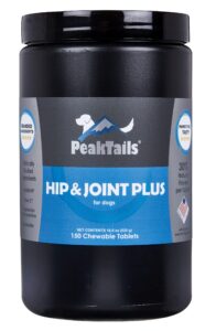 kala health peaktails arthrix plus, 150 count tablets, provides hip & joint support for dogs, formulated with clinically studied ingredients, msm, glucosamine, chondroitin