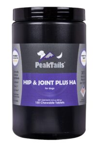 kala health peaktails arthrix plus ha, 150 count tablets, provides maximum hip & joint support for dogs, formulated with clinically studied ingredients, msm, glucosamine, chondroitin, hyaluronic acid