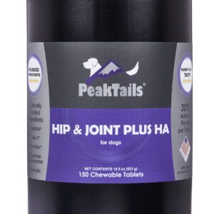 KALA HEALTH PeakTails Arthrix Plus HA, 150 Count Tablets, Provides Maximum Hip & Joint Support for Dogs, Formulated with Clinically Studied Ingredients, MSM, Glucosamine, Chondroitin, Hyaluronic Acid