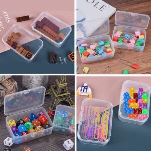 ODOOKON 30pcs Rectangle Mini Clear Plastic Storage Containers Box Case with lid for Small Items, Bead, Jewelry, and Other Craft Projects (M: 3.3 * 2.1 * 0.9inch)