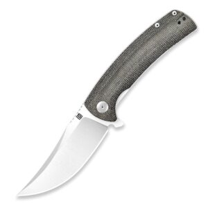 artisancutlery folding knife arroyo (atz-1845) ar-rpm9 powder steel balde micarta tactical handle pocket folding knife edc od green micarta