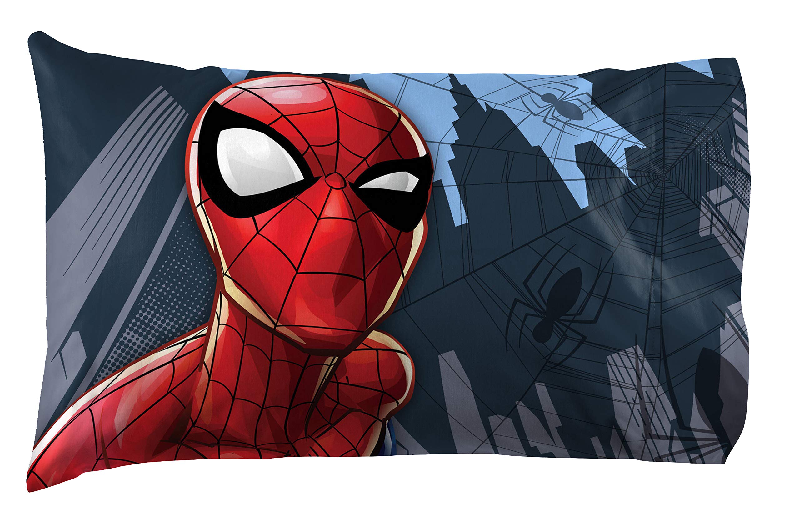 Jay Franco Marvel Spiderman Crawl Full Sheet Set - 4 Piece Set Super Soft and Cozy Kid’s Bedding - Fade Resistant Microfiber Sheets (Official Marvel Product)