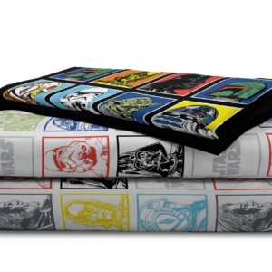 Jay Franco Star Wars Classic Grid Queen Sheet Set - 4 Piece Set Super Soft and Cozy Kid’s Bedding Features Luke Skywalker & Darth Vade - Fade Resistant Microfiber Sheets (Official Star Wars Product)