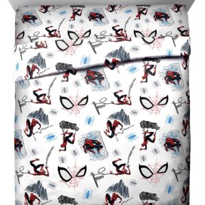 Jay Franco Marvel Spiderman Crawl Queen Sheet Set - 4 Piece Set Super Soft and Cozy Kid’s Bedding - Fade Resistant Microfiber Sheets (Official Marvel Product)