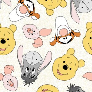 springs creative products disney winnie the pooh & friends tossed 100 percent cotton fabric sold by the yard , 44 inches