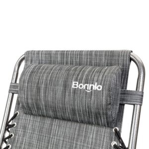 Bonnlo Set of 2 Adjustable Steel Mesh Zero Gravity Lounge Chair with Pillow and Utility Tray Adjustable Folding Recliner for Deck,Patio,Beach,Yard