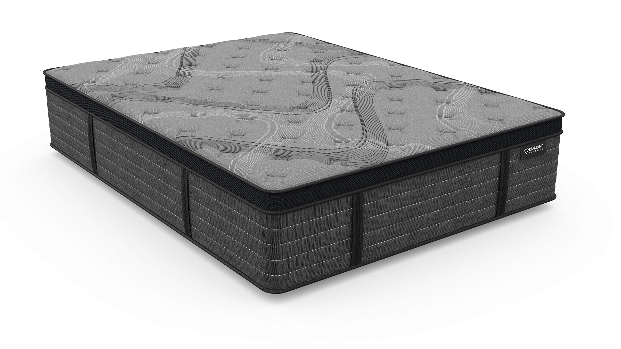 Alpine Breeze Graphite EuroTop Hybrid Mattress 14.5-inch - Quilted, Queen, Firm