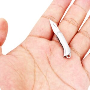 miniature gadgets pocket knife collection, eastern delights edc tiny multifunction tool pendant decoration (silver folding)