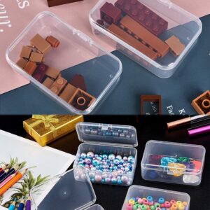 ODOOKON 30pcs Rectangle Mini Clear Plastic Storage Containers Box Case with lid for Small Items, Bead, Jewelry, and Other Craft Projects (M: 3.3 * 2.1 * 0.9inch)