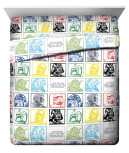 jay franco star wars classic grid queen sheet set - 4 piece set super soft and cozy kid’s bedding features luke skywalker & darth vade - fade resistant microfiber sheets (official star wars product)