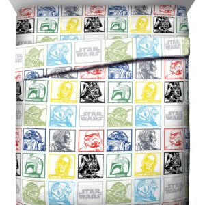 Jay Franco Star Wars Classic Grid Queen Sheet Set - 4 Piece Set Super Soft and Cozy Kid’s Bedding Features Luke Skywalker & Darth Vade - Fade Resistant Microfiber Sheets (Official Star Wars Product)