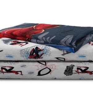 Jay Franco Marvel Spiderman Crawl Full Sheet Set - 4 Piece Set Super Soft and Cozy Kid’s Bedding - Fade Resistant Microfiber Sheets (Official Marvel Product)