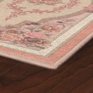 Brumlow MILLS Estate Rose Floral Blossoms Traditional Area Rug for Living Room Mat, Dining, Kitchen Rugs, Bedroom Carpet and Home Décor, 22" x 60", Blush