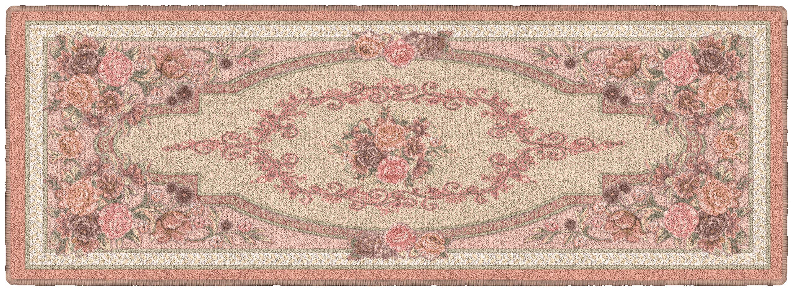 Brumlow MILLS Estate Rose Floral Blossoms Traditional Area Rug for Living Room Mat, Dining, Kitchen Rugs, Bedroom Carpet and Home Décor, 22" x 60", Blush