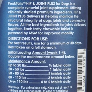 KALA HEALTH PeakTails Arthrix Plus, 150 Count Tablets, Provides Hip & Joint Support for Dogs, Formulated with Clinically Studied Ingredients, MSM, Glucosamine, Chondroitin