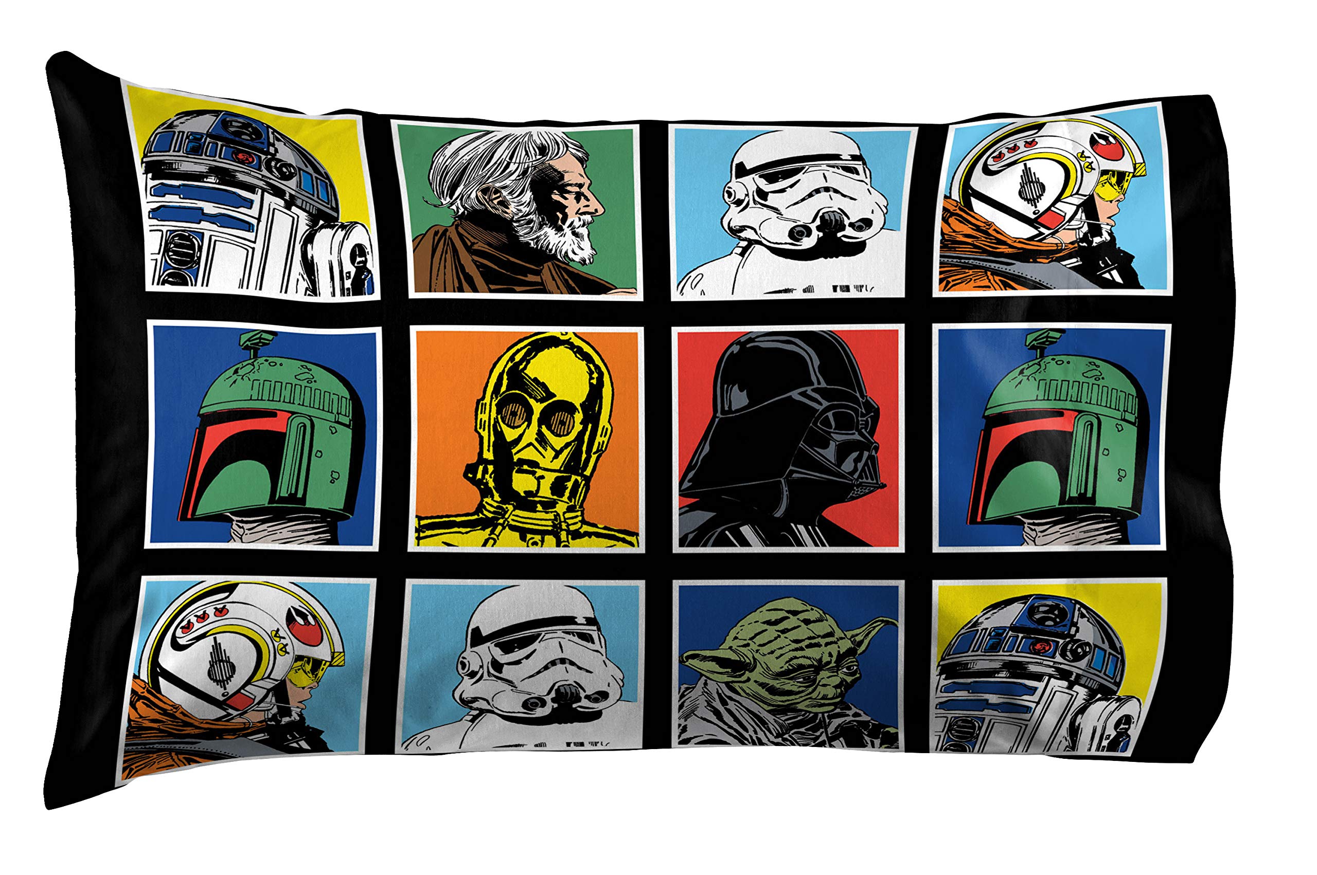 Jay Franco Star Wars Classic Grid Queen Sheet Set - 4 Piece Set Super Soft and Cozy Kid’s Bedding Features Luke Skywalker & Darth Vade - Fade Resistant Microfiber Sheets (Official Star Wars Product)