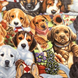 Garden Puppies Anti-Pill Premium Fleece Fabric by The Yard