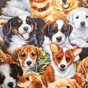 Garden Puppies Anti-Pill Premium Fleece Fabric by The Yard