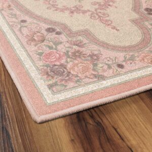 Brumlow MILLS Estate Rose Floral Blossoms Traditional Area Rug for Living Room Mat, Dining, Kitchen Rugs, Bedroom Carpet and Home Décor, 22" x 60", Blush