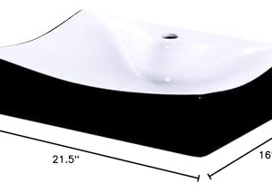 Novatto Black and White Porcelain Bath Sink with Chrome Pop-up Drain