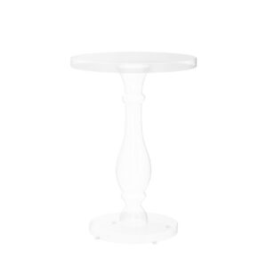 LIKENOW Acrylic End Table,Acrylic Side Table,Modern Nightstand with Clear Small Round Top and Solid Post for Living Room,Bedroom and Lobby 13.5x13.5x19.5 High inches