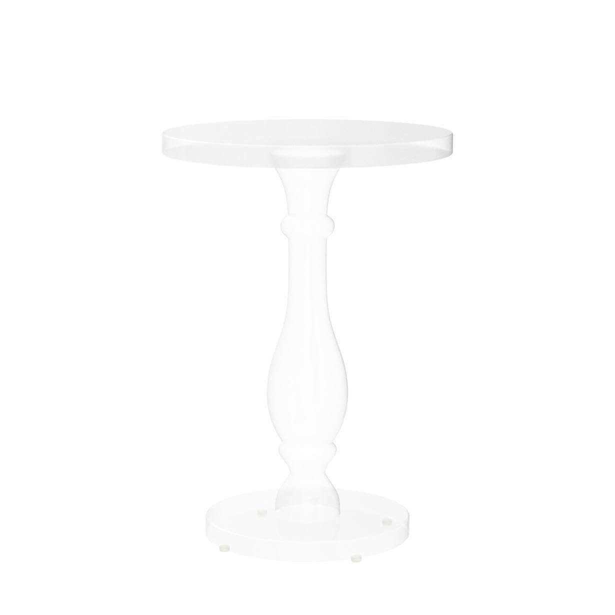 LIKENOW Acrylic End Table,Acrylic Side Table,Modern Nightstand with Clear Small Round Top and Solid Post for Living Room,Bedroom and Lobby 13.5x13.5x19.5 High inches