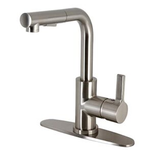 kingston brass ls2718ctl continental pull-out sprayer kitchen faucet, brushed nickel