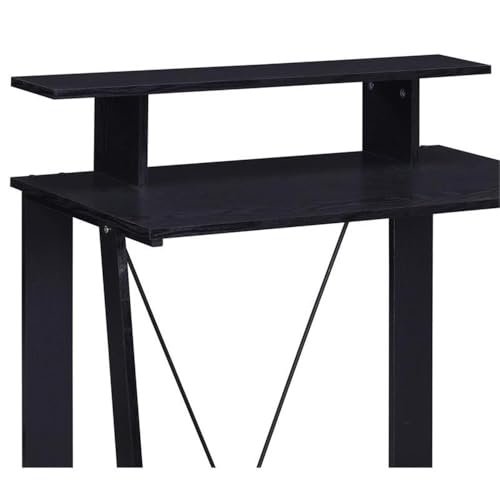 Acme Nypho Wooden 2 Shelves Writing Desk with Metal Frame in Black