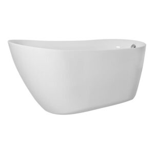 elegant decor indoor modern 59 inch soaking single slipper bathtub in glossy white