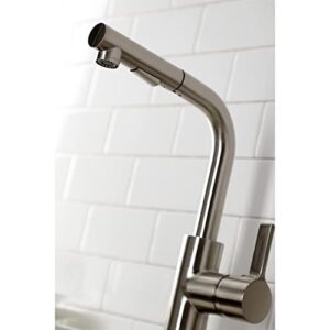 Kingston Brass LS2718CTL Continental Pull-Out Sprayer Kitchen Faucet, Brushed Nickel