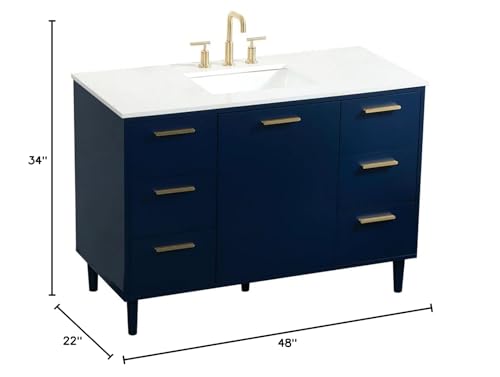 Elegant Kitchen and Bath 48 inch Bathroom Vanity Cabinet - Blue