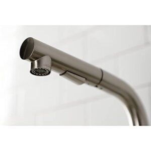 Kingston Brass LS2718CTL Continental Pull-Out Sprayer Kitchen Faucet, Brushed Nickel