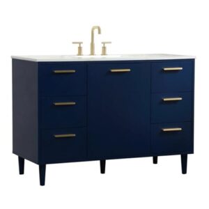 elegant kitchen and bath 48 inch bathroom vanity cabinet - blue