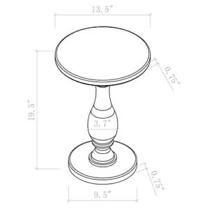 LIKENOW Acrylic End Table,Acrylic Side Table,Modern Nightstand with Clear Small Round Top and Solid Post for Living Room,Bedroom and Lobby 13.5x13.5x19.5 High inches