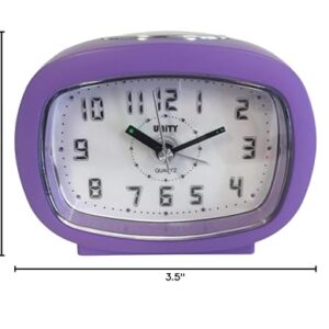 Unity Beep LED Light Alarm Clock, Purple, 3.5" x 3" x 1.77"