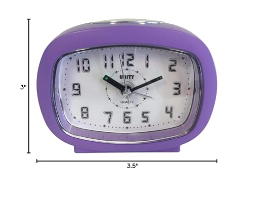 Unity Beep LED Light Alarm Clock, Purple, 3.5" x 3" x 1.77"