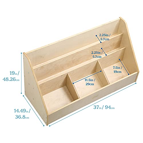 ECR4Kids Streamline 10 Cubby Tray Storage Cabinet, 5x2, Classroom Furniture, Natural