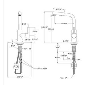 Kingston Brass LS2718CTL Continental Pull-Out Sprayer Kitchen Faucet, Brushed Nickel