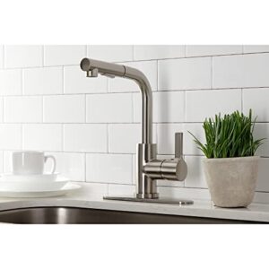 Kingston Brass LS2718CTL Continental Pull-Out Sprayer Kitchen Faucet, Brushed Nickel