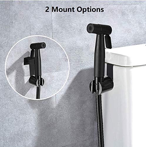 Handheld Bidet Sprayer for Toilet, Full Pressure & Stainless Steel & Leakproof Handheld Bidet Toilet Sprayer Set with Hose, Easy Install, Great Water Pressure for Bathing Pets, Personal Hygiene(Black)