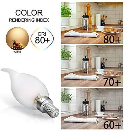 carryBC Candelabra LED Bulbs 2700K 40w Equivalent Improve Flame tip Frosted Glass E12 Base Warm White Decoration E12 LED Bulb Dimmable 12 Pack