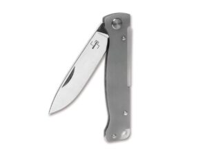 boker plus® atlas sw - slipjoint pocket knife with stainless steel handle scales - classic folding knife with 12c27 blade - slipjoint knife with knife case