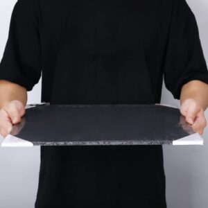 ackeivto large slate cheese board 12" x 16" cheese platter slate board, wine and cheese serving board