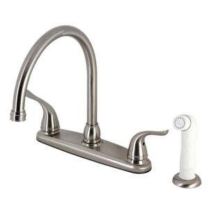 kingston brass kb798yl yosemite 8" centerset kitchen faucet, brushed nickel