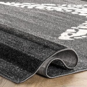 nuLOOM 3' x 5' Performance Indoor Area Rug, Non-Shed, Power Loomed High-Traffic Area Rug for Living Room, Bedroom, Home, Minnie Grey