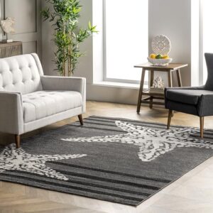 nuloom 3' x 5' performance indoor area rug, non-shed, power loomed high-traffic area rug for living room, bedroom, home, minnie grey