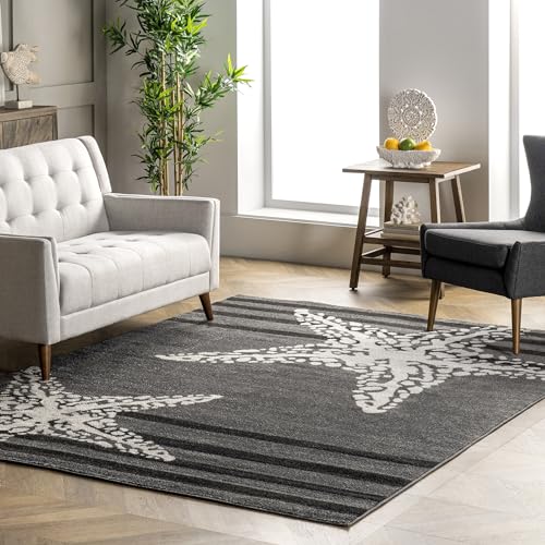 nuLOOM 3' x 5' Performance Indoor Area Rug, Non-Shed, Power Loomed High-Traffic Area Rug for Living Room, Bedroom, Home, Minnie Grey