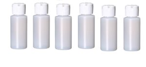 natural farms 1 oz plastic flip top pour spout bottles - 6 pack - for essential oils, perfumes, lotions